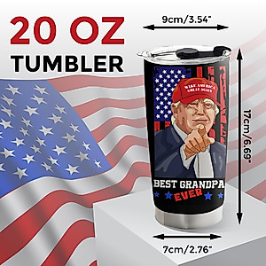 Viberty Grandpa Gifts - Gifts For Grandpa Gifts From Grandson, Granddaughter, Grandkids, Grandchildren - Christmas Birthday, Father's Day Gift For Grandpa - Best Grandpa Ever 20 oz Tumbler