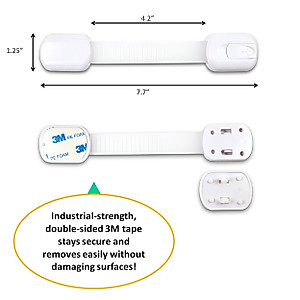 EliteBaby Baby Proofing Adjustable Child Safety Cabinet Locks, 8 Pack - Babylock Cabinet Latches to Baby Proof Cabinets, Drawers Locks | Child Safety Locks | No Drilling | 3M
