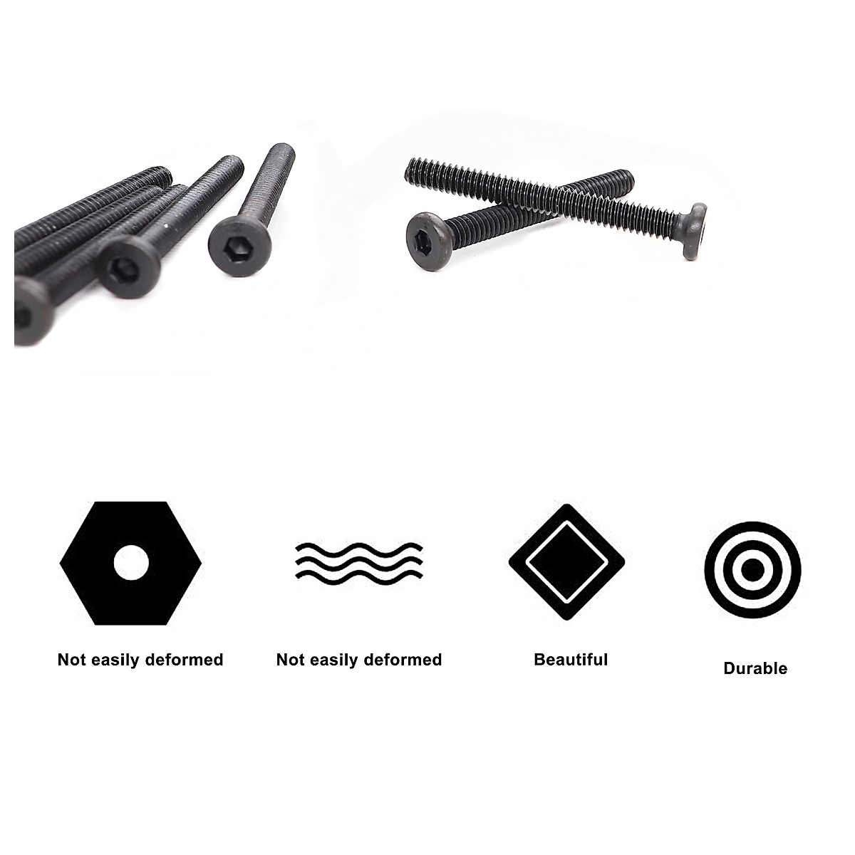 cSeao 12pcs Black 1/4-20 x 2 Socket Cap Screws Allen Head Bolts with One Hex Key