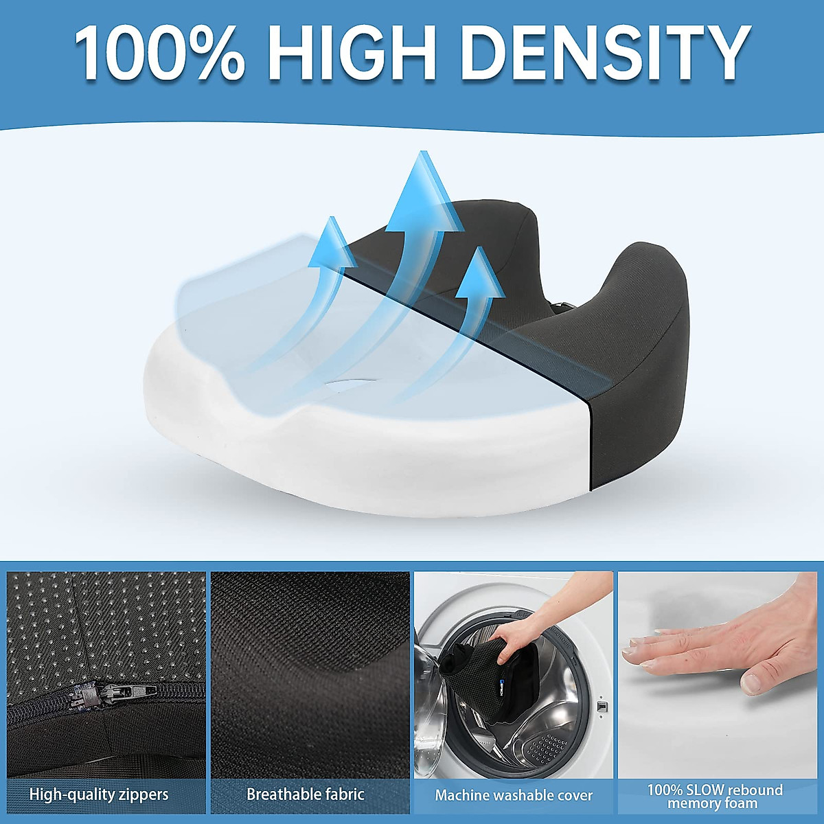 GSPSCN Donut Seat Cushion to Relief Hemorrhoid Orthopedic Tailbone Pain,Portable Memory Foam Donut Pillow for Prostate,Postpartum,Coccyx,Bed Sores,in Office Chairs,Computer Desk Chair,Cars