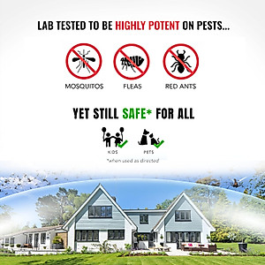 Mosquito Magician 1 Gallon Liquid Concentrate with a 2 Gallon Pump Up Sprayer - User-Friendly - Ideal for Yards, Lawns, Patios - Kills Mosquitoes, Fleas, Fire Ants - Includes 6 Natural Essential Oils