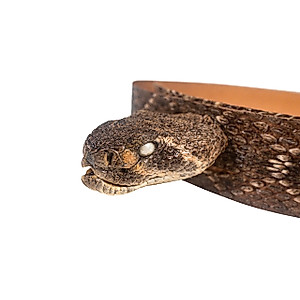 1.25" Real Texas Western Rattlesnake Hat Band with Head & Rattle - Closed Mouth (598-HB204C)