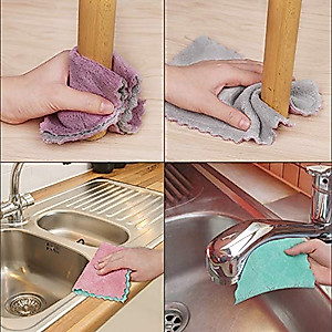 Microfiber Cleaning Cloth - 12 Pack Kitchen Towels - Double-Sided Microfiber Towel Lint Free Highly Absorbent Multi-Purpose Dust and Dirty Cleaning Supplies for Kitchen Car Cleaning 12