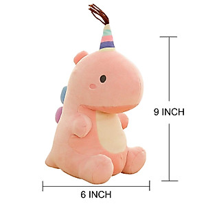 aporake Stuffed Animal Plush Toys, Cute Dinosaur Toy, Soft Plushies for Girls Plush Doll Gifts for Kids Boys Babies Toddlers (Pink, Medium)