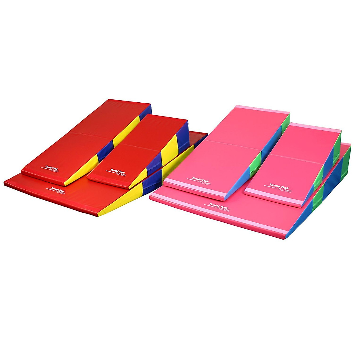 Tumbl Trak Folding Incline Cheese Mat, Primary Rainbow, 30 in x 68 in x 16 in