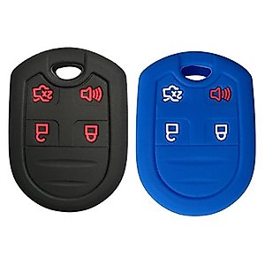 Coolbestda 2Pcs Silicone Key Fob Skin Cover Protector Keyless Jacket Remote Holder for Ford F150 F-150 F250 F350 Mustang Fusion Explorer Taurus Expedition Lincoln MKS MKX MKZ Navigator