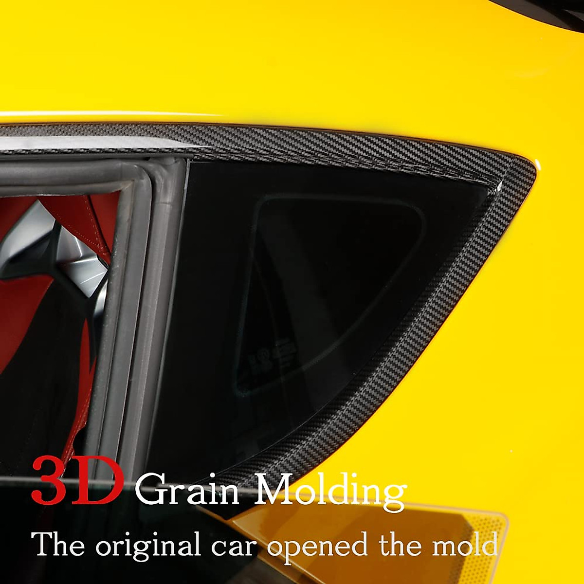 JSWAN 6PCS Real Carbon Fiber Window Molding Trim Fit for Toyota Supra GR A90 MK5 Carbon Fiber Window Seal Strip Cover Car Outside Anti-Scratch Seal Belt