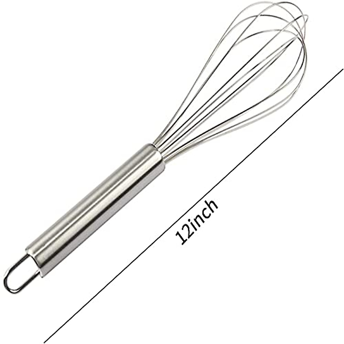 Whisks,Kitchen Whisk Steel,12 Inch Steel Sturdy Wire Whisks for Cooking,Use for Blending,Whisking,Beating or Stirring