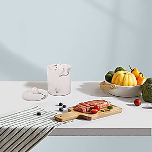 Tonxus Qtip Holder Cotton Swab Canister with Marble Look,Resin Bathroom Canister, Cosmetics Makeup Countertop Containers,Vanity Storage Jars Organizer for Cotton Ball,Cotton Swab,Bath Salts,White