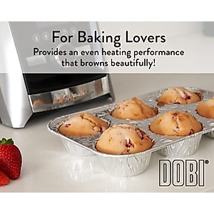 DOBI Muffin Pans (20 Pack) - Disposable Aluminum Foil 6-Cup Cupcake Pans, Standard Size. Classic Muffin Tin Size for Baking Cupcakes, Muffins and Mini Quiches