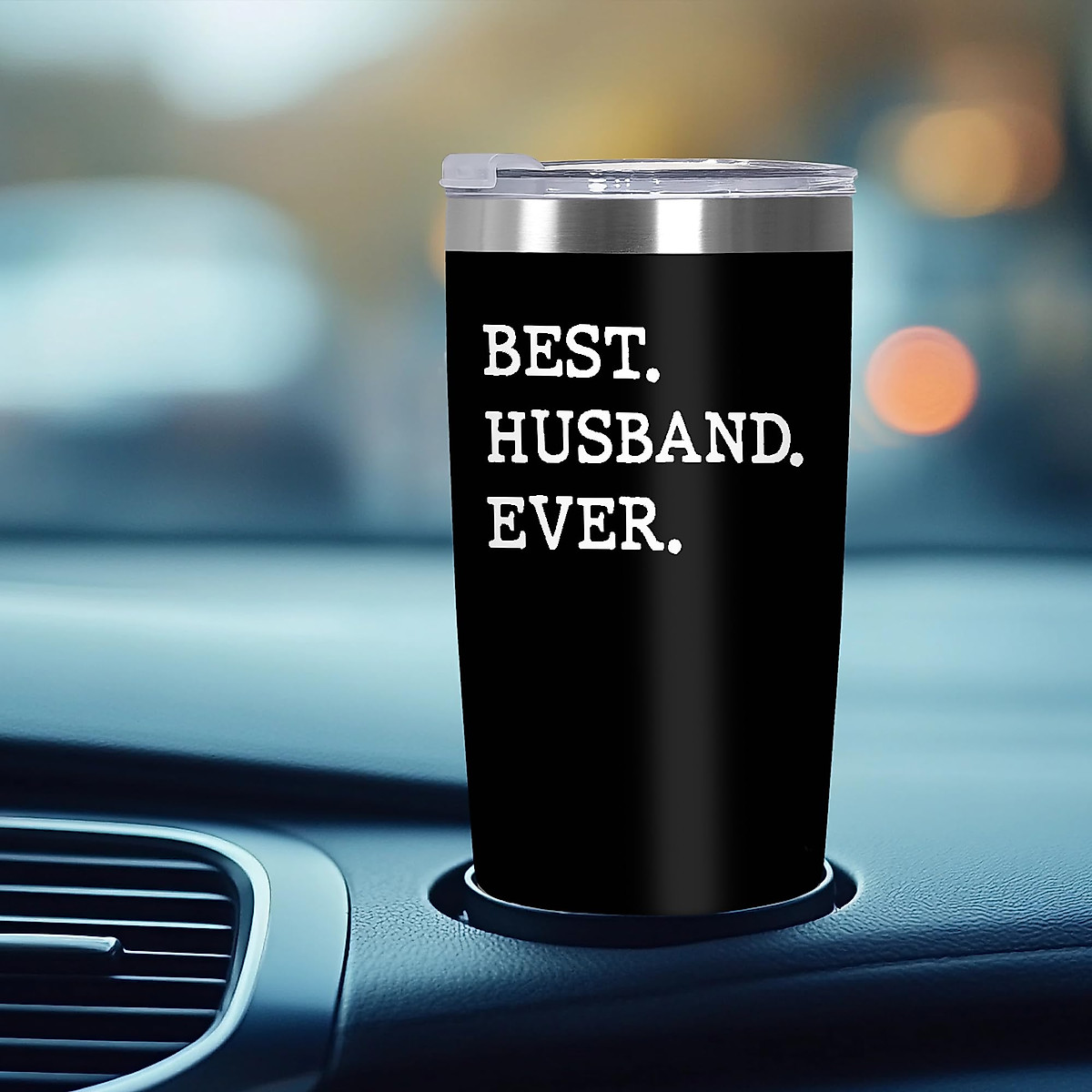 TEEZWONDER Gifts for Husband from Wife - Stainless Steel Insulated Coffee Tumbler With Lid 20 Oz - Father's Day Anniversary Wedding Birthday Gifts For Husband Hubby Him Men