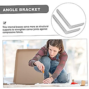 CRILSTYLEO 5pcs L-Shaped Gusset with Groove Angle Brackets for Wood Shelf Brackets for Shelves Wire Rack Shelving Corner Shelves Stainless Steel Shelves Shelf Support Bracket Shelf Bracket