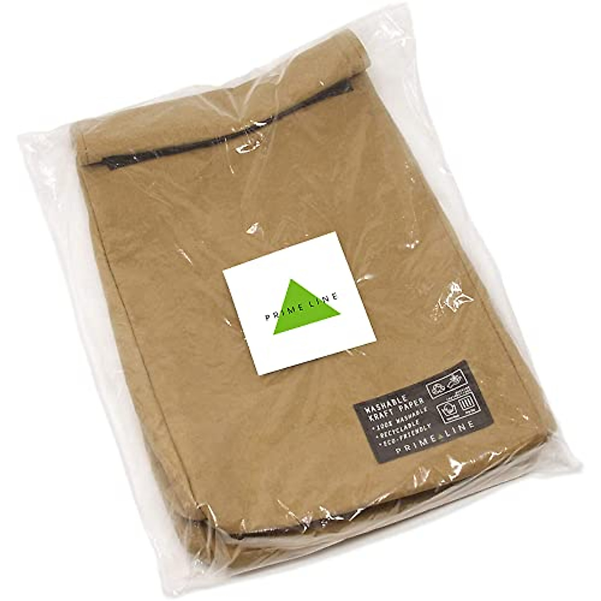 ZENPAC Insulated Lunch Bag - Small Lunch Bags for Men & Women, Designer Lunch Tote, Trendy Washable Kraft, Reusable, Leakproof & Waterproof Fabric with Fold Over Sealable Top for Work - 8.5x4.5x12