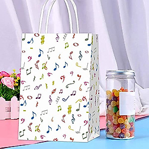 HABDJILTY 16 Pcs Colorful Music Notes Gift Bags,Musical Party Favor Bags for Music Theme Birthday Party Baby Shower Music Theme Party Supplies