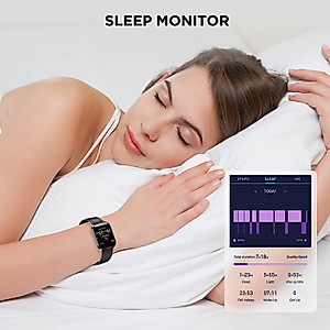 omthing Smart Watch, Fitness Tracker with Heart Rate and Sleep Monitor, 20 Sports Modes, IP68 Waterproof Pedometer, 1.65" Full Touch Screen, Activity Tracker Compatible with Android iOS