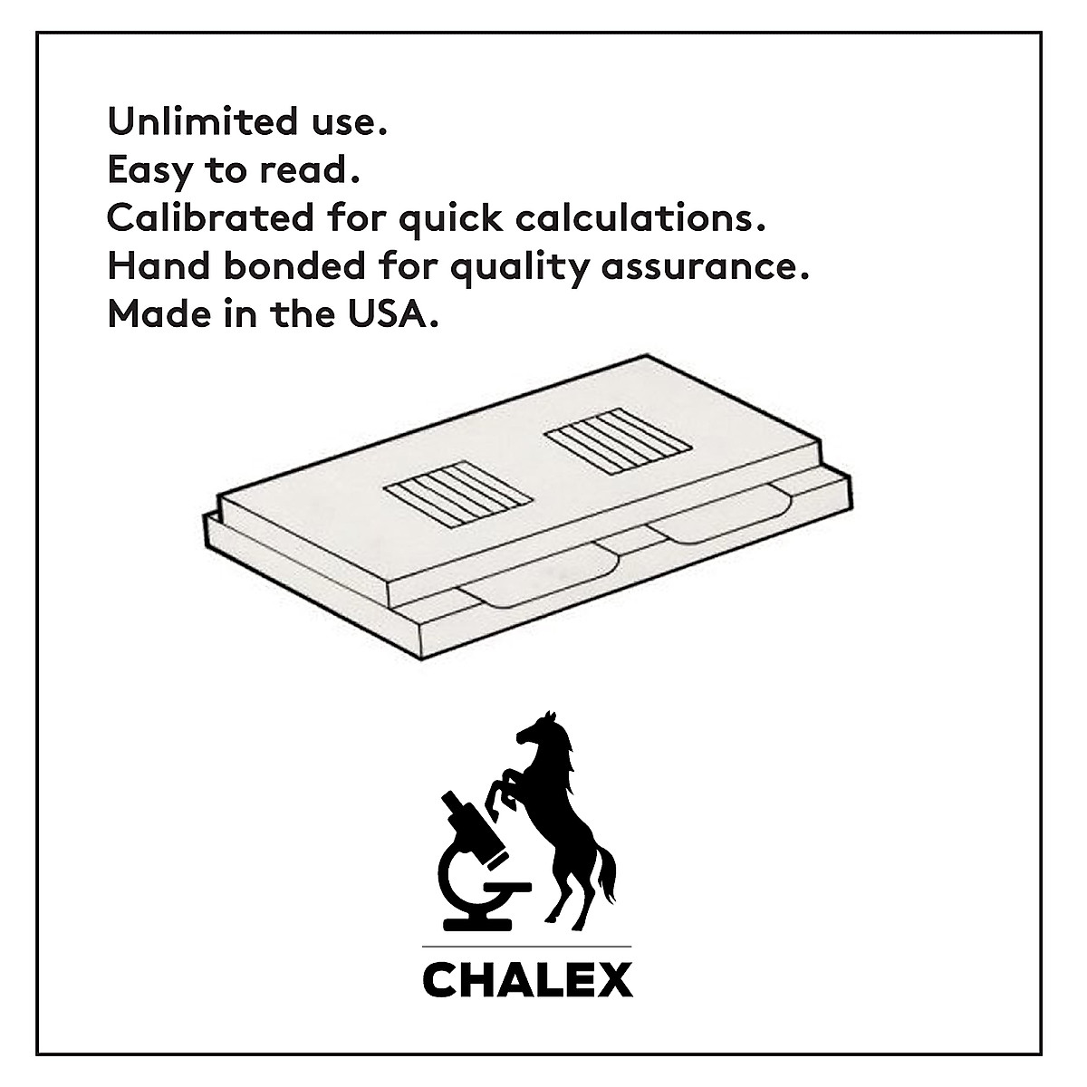 The Original Two-Chamber Opaque McMaster Counting Vet Slide by Chalex, Fecal Sample Worm Egg EPG Count for Parasites in Horses Sheep Cattle and Goats, for Veterinarian and Farm