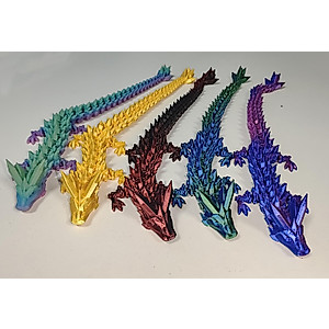 Qxbuhe 12inch 3D Printed Dragon Egg,Mystery Crystal Dragon Fidget Toys,Articulated Dragon,Home Desk Decor Easter Surprise Dinosaur Eggs,Adults Fidget Toys for Autism/ADHD (Laser Purple)