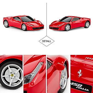 RASTAR Ferrari Remote Control Car, 1/24 Scale Ferrari 458 Italia Model Car, Red Ferrari Toy Car