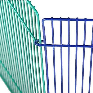 Small Animal Pet Playpen /Exercise Pen, Blue and Green,1 Count (Pack of 1), Small Animal Playpen.