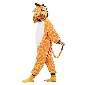 yfgkgkjg Unisex Kids Onesie Giraffe Animal Pajamas One Piece Cosplay Costume Sleepwear Girls Boys Halloween (10-12 Years, Giraffe)