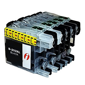 INK4WORK 5 Pack Compatible Ink Cartridge Replacement for Brother LC203 XL LC203XL LC-203 for MFC-J460DW MFC-J480DW MFC-J485DW MFC-J680DW MFC-J880DW MFC-J885DW (2 Black, 1 Cyan, 1 Magenta, 1 Yellow)