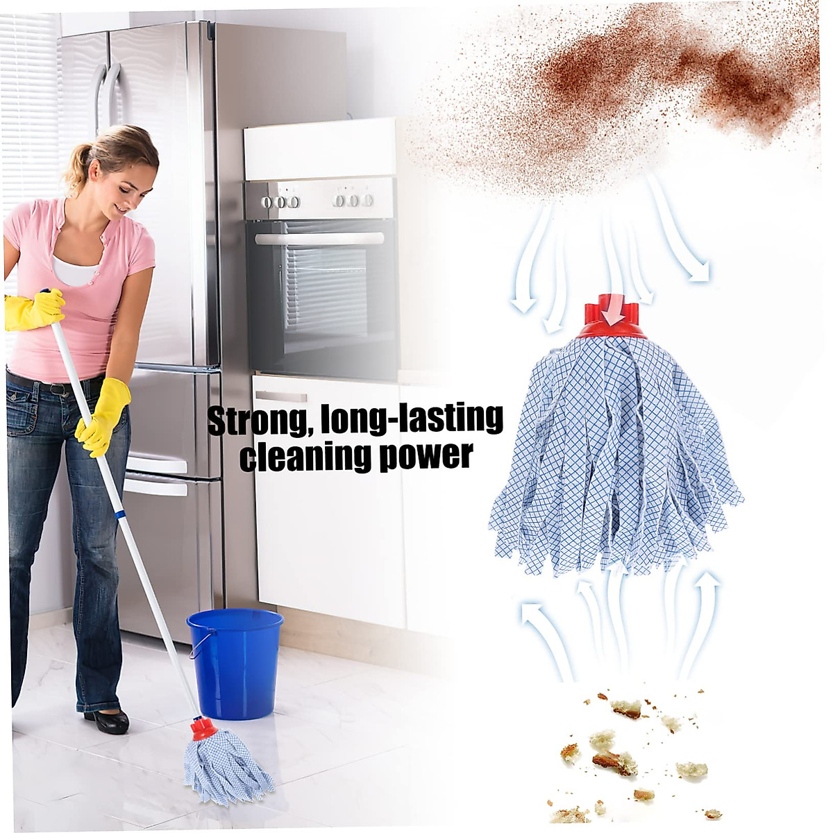 CIYODO 2pcs Mop Replacement Head Cotton Floor Cleaning Easy Cleaning Mop Replace Microfiber Cloth Mop Refill Wet Mop Head Refill Floor Mop Heads Mop Refills Floor Mops Components Sponge