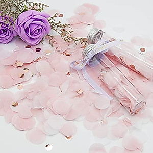 Round Tissue Confetti Glitter,Rose Gold Pink White Paper Tissue Confetti Dots for Wedding Birthday Party Decorations,1.76oz