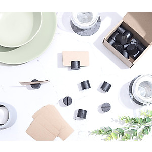 20 Pack Mini Wood Table Number Holders - Place Card Holders, Dinner Table Card Holders, Name Card Holders for Tables, Wooden Picture and Sign Holder (Black)