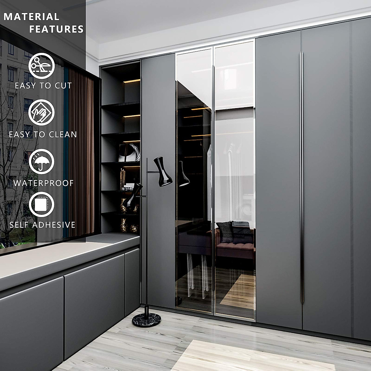 VEELIKE 15.7''x354'' Thick Grey Wallpaper Peel and Stick for Bedroom Bathroom Kitchen Self Adhesive Grey Contact Paper for Cabinets Walls Countertops Waterproof Removable Wallpaper for Living Room