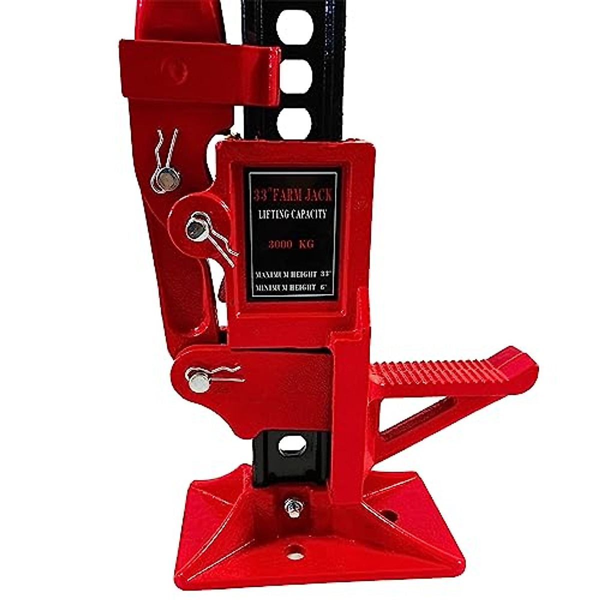 33 High Lift Ratcheting Off Road Farm Jack, 6000lbs/3Ton Capacity - Red