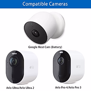 VVHOOY Anti-Drop Security Chain Compatible with Google Nest Cam(Battery)/Arlo Pro 4 3 Ultra 2/Simplisafe Outdoor/Noorio B200 Wireless, Security Cable with Anti-Theft Screws, 2 Pack