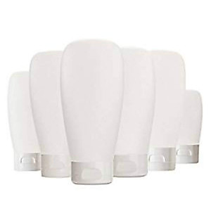 ericotry 6pcs 150ml/5oz Clear Plastic Cosmetic Soft Tubes Empty Squeeze Bottles with Flip Cap Refillable Makeup Containers Portable Cosmetics Travel Set for Girls Women