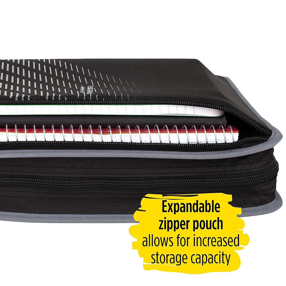 Five Star Zipper Binder, 2 Inch 3 Ring Binder, Xpanz, Gray Lines (29040Hx9)