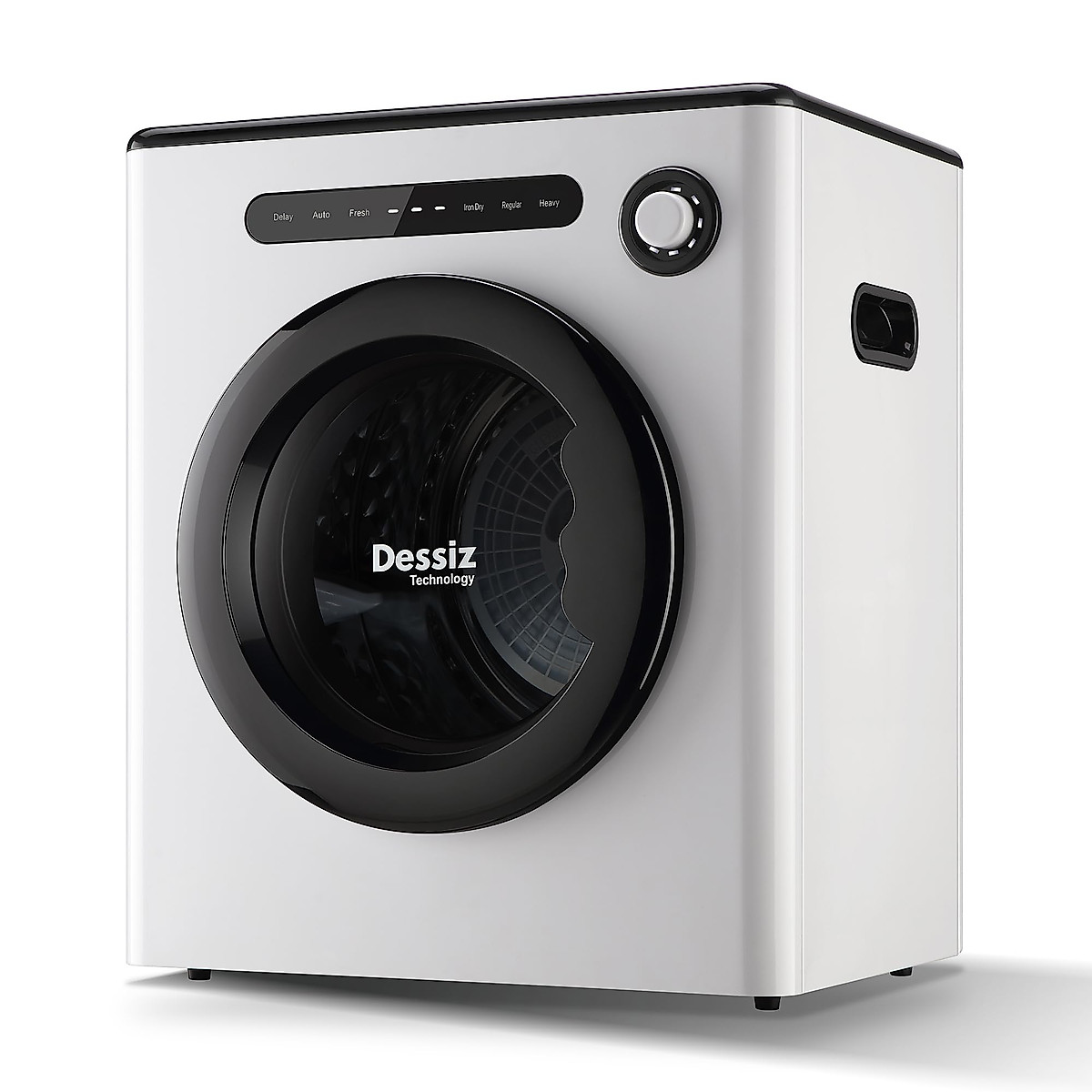 Dessiz 110V Portable Clothes Dryers 970W Compact Dryer 1.6cu.ft Front Load Stainless Steel Electric Dryers Machine with Exhaust pipe for Apartment,RVs,Dorms,Auto Stop and Easy Control