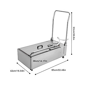 CUBELLIN Mobile Fryer Filter 55L Fryer Oil Filter Cart Stainless Steel Fryer Filter Machine 370W 10L/Min Cooking Oil Filter Machine Oil Filtering Machine with Hose & Oil Suction Tube