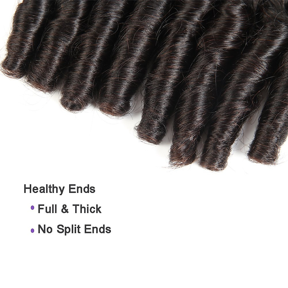 Molefi Brazilian Funmi Hair Loose Wave 4 Bundles Spiral Curl Hair Bundles Short Curly Weave 9A Unprocessed Brazilian Human Hair Extensions 50g/pc Full Head Natural Color (8 8 8 8 Inch)