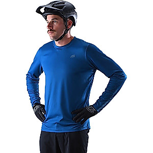 Troy Lee Designs Cycling MTB Bicycle Mountain Bike Jersey Shirt for Men, Flowline LS (Slate Blue, Large)