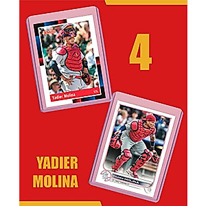 Yadier Molina Baseball Cards (5) Assorted St. Louis Cardinals Trading Card and Wristbands Gift Bundle
