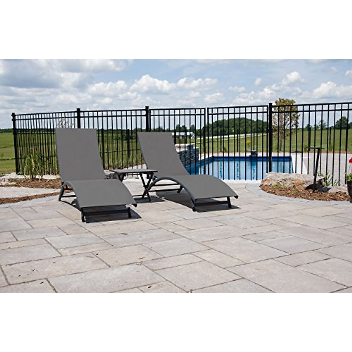 Vivere CORL3-GB Coral Springs Lounger, Grey