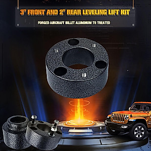 3" Front and 2" Rear Leveling Lift Kits for Dodge Ram 1500 4WD 2006-2022 Raise 3 Inch Front Strut Spacers and 2 Inch Rear Lift Spacer Suspension Lift Kit