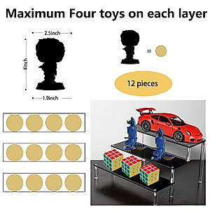 Acrylic Riser Black Acrylic Shelf Riser 3 Tier Perfume Organizer Cologne Display Stand Large Cupcake Stand Shelf for Funko POP Desserts Holder Collection Cosmetic Products Tabletop Use 12"X8"X6"