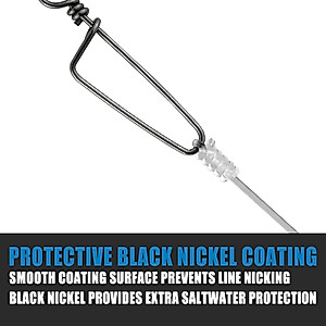 Dr.Fish 50 Pack Bball Bearing Snap Swivels Fishing Tackle, Coastlock Snap Swivel Saltwater Fishing Swivels Stainless Steel Rust Resistant Freshwater Saltwater Fishing Gear Accessories 49LB