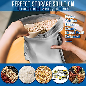 15 Pack 5 Gallon Mylar Bags with Oxygen Absorbers - 10.5 Mil Mylar Bags for Food Storage with 15 Single Sealed 2000cc Oxygen Absorbers & Labels & Clips - for Long Term Food Storage