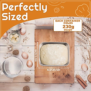 Wensdr 6 Pack Pizza Dough Proofing Box with Lid,Stackable Stainless Steel Pizza Dough Proofing Containers,Homemade Dough Proofing Box,Pizza Dough Box,Pizza Proofing Box,Bread Proofing Box