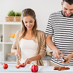 3 Sizes Tempered Glass Cutting Board Long Lasting Glass Heat Resistant Shatter Resistant and Scratch Resistant for Protecting Kitchen Counter Design Beautiful,16 x 12,14 x 10,12 x 8 Inches (Clear)