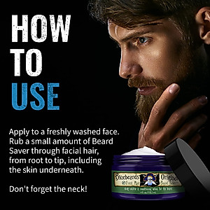 Bluebeards Original Fresh Mint Beard Saver, 4 oz. - Leave In Beard Conditioner for Men with Aloe & Peppermint Oil - Beard Softener that Deeply Conditions & Moisturizes Your Beard & Skin - Made in USA