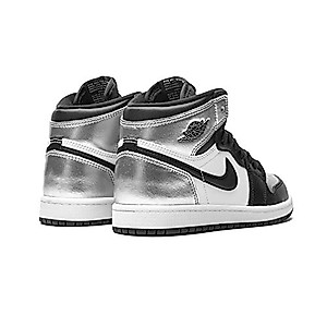 Nike Preschool Jordan 1 Retro High PS Silver Toe, Black/Metallic Silver/White/Bl, 2Y