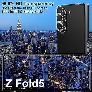 Qoosea [2+2+2 Pack for Samsung Galaxy Z Fold 5 Screen Protector Soft Full Cover Full Inner & Back Screen High Definition Anti Scratch Bubble Free Screen Protector for Galaxy Z Fold 5