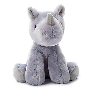 The Petting Zoo Rhino Stuffed Animal, Gifts for Kids, Wild Onez Zoo Animals, Rhino Plush Toy 8 inches