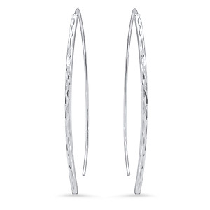 MAX + STONE Sterling Silver Diamond Cut Threader Earrings